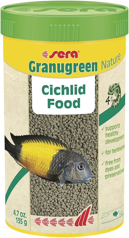 SERA Granugreen Nature hrana za ciklide biljojede u granulama 135g/250ml