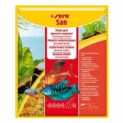 SERA San Nature hrana za ukrasne ribice za boju i rast u listićima, 10g