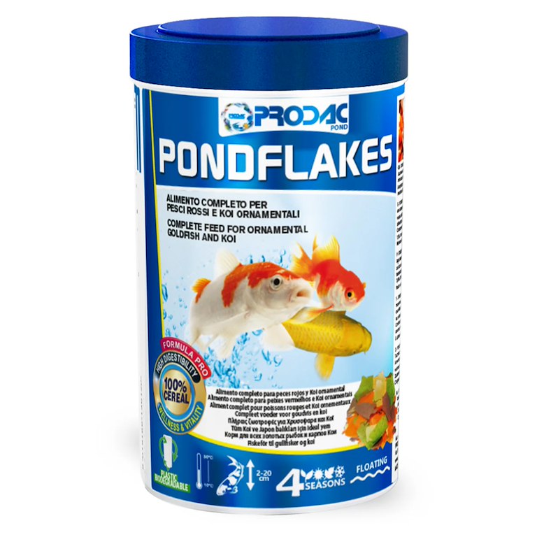 PRODAC Pondflakes, hrana za šarane i zlatne ribice u vrtovima u listićima,1200ml