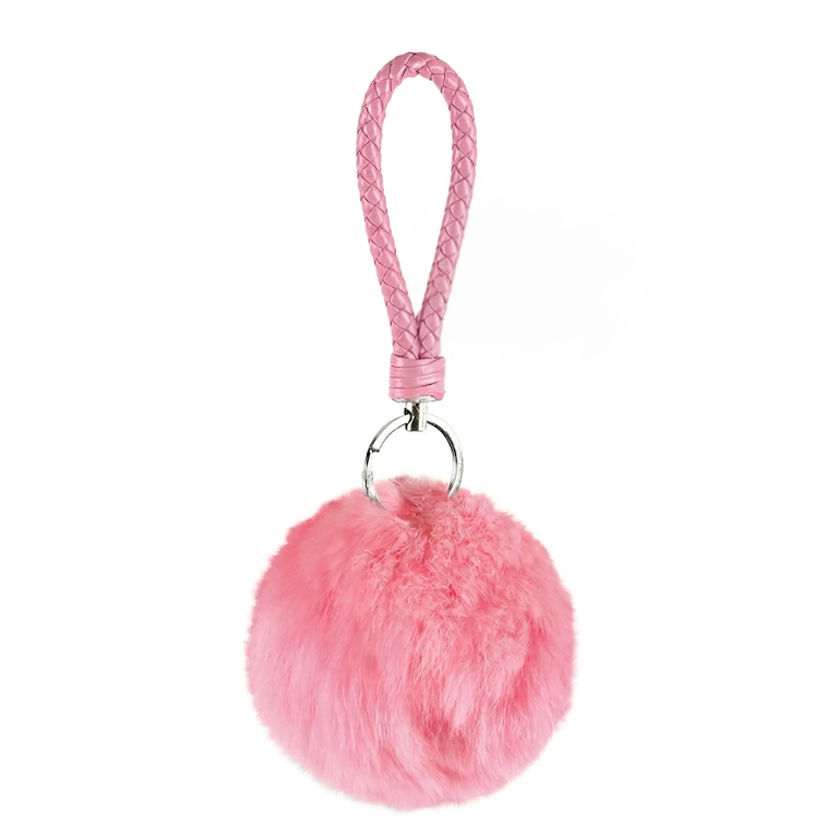 Privezak za ključeve Pufnica / Pompon Light Pink – Praxis 23249