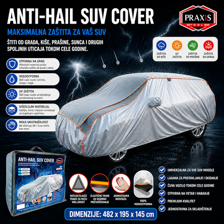Cerada protiv leda XL SUV – 482x195x145 cm – Praxis 70264