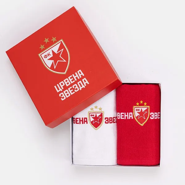 FK Crvena Zvezda – Set 2 Peškira sa Vezenim Grbom