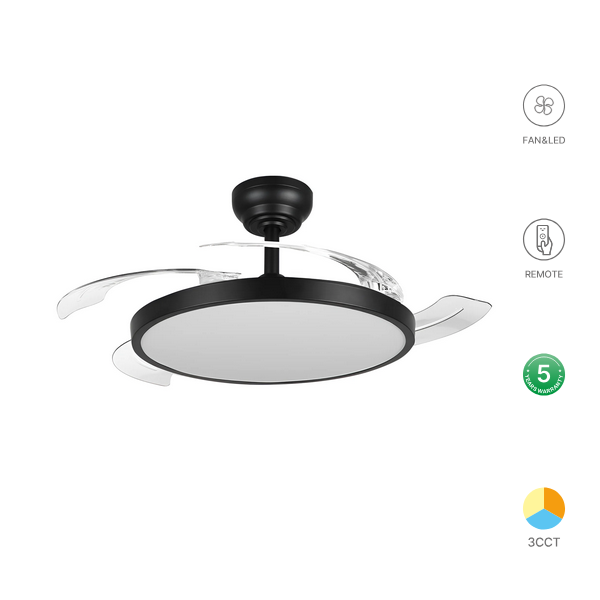 BRAYTRON Plafonski ventilator BRY-FANCY-42″-32+30W-3IN1-RMT-BLC-IP20
