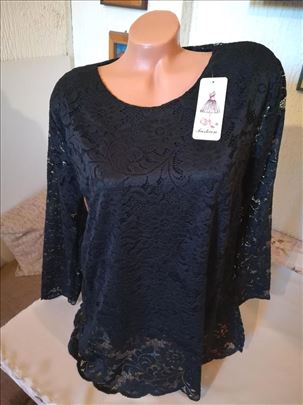 Dobra zenska tunika sa cipkom za punije Fashion XL