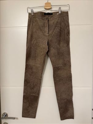 Zara pantalone eko koža (imitacija kože) braon