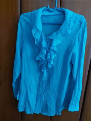 Ženska košulja sa karnerima br.40 tirkizne boje