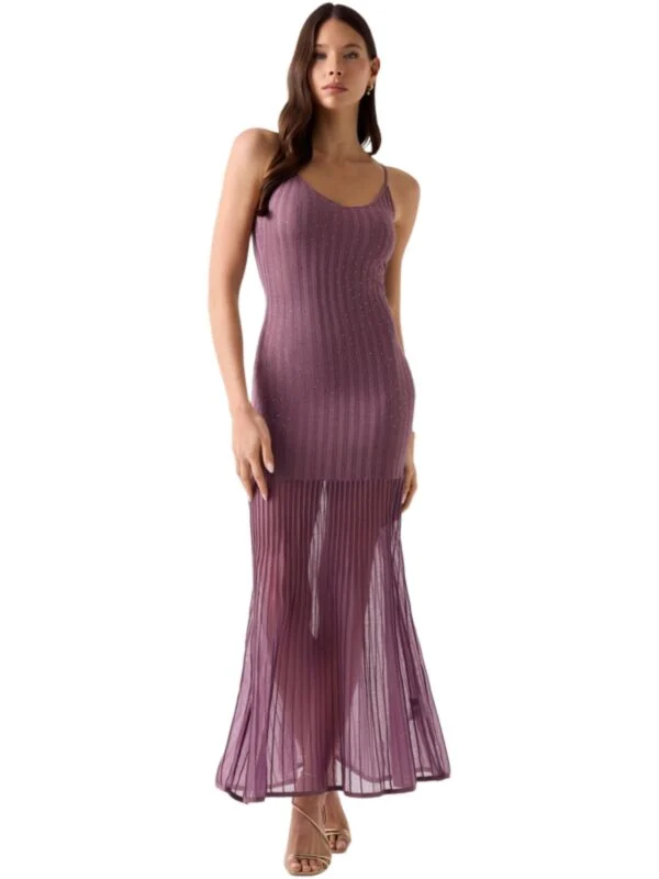 Guess - Ljubičasta maxi haljina na bretele