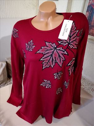 Dobra ženska tunika za punije dame Mardi bordo 3XL