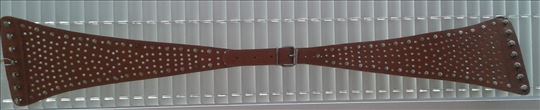 Kaiš ženski kožni braon dužina 75-85cm, širina 2,5