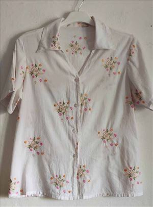 Vintage vezena pamučna bluza vel. L