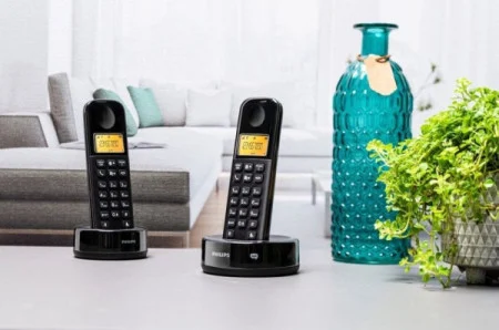 Fiksni bezicni telefon sa dve slusalice Philips D160 DUO Ekran 1.6inc, Black