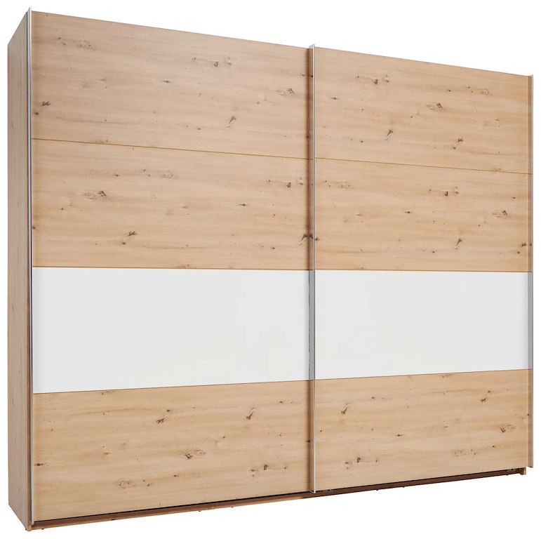 ORMAR - VISEĆA KLIZNA VRATA grafitno siva, bela, boja hrasta 240/225/64 cm