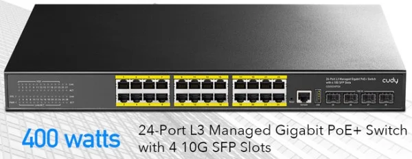 Cudy * GS5024S4 24-Port Layer 3 Managed Gigabit Switch with 4 10G SFP Slots