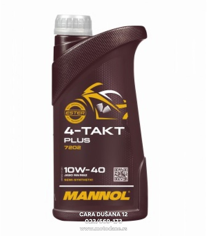 MANNOL Ulje 10W40 polu sintetičko 4T 7202
Mannol 4-Takt Plus ulje za motocikle