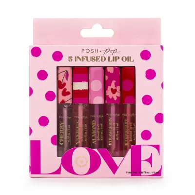 Set ulje za usne za devojčice Posh and Pop Queen of hearts, 5 komada