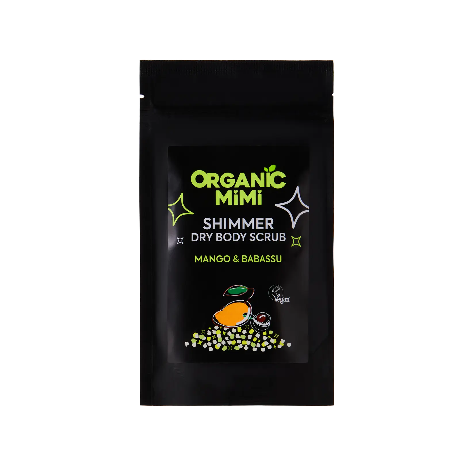 Organic Mimi Shimmer suvi piling za telo MANGO & BABASSU, 150g