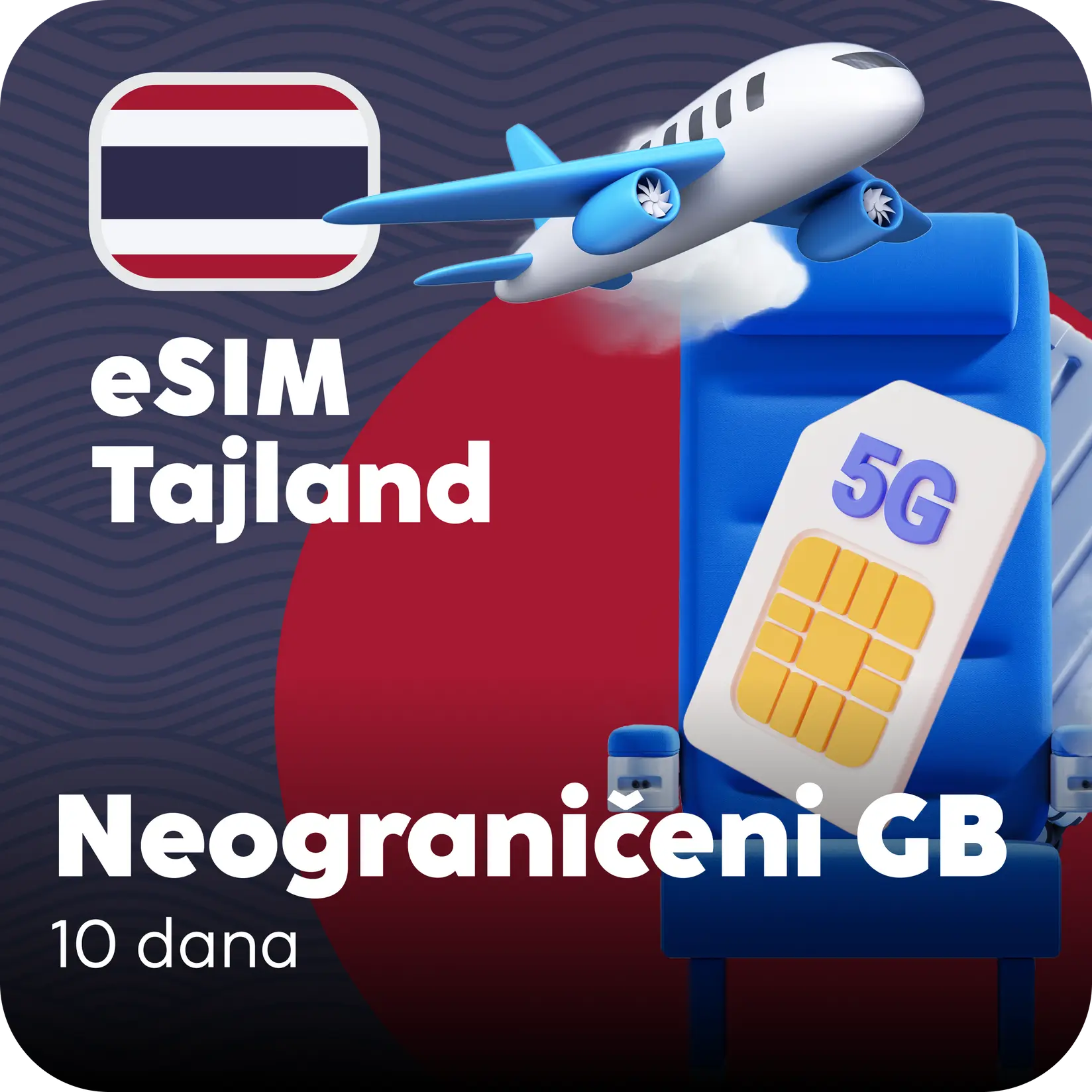 Tajland eSIM kartica - Neograničena količina prepaid mobilnih podataka za 10 dana
