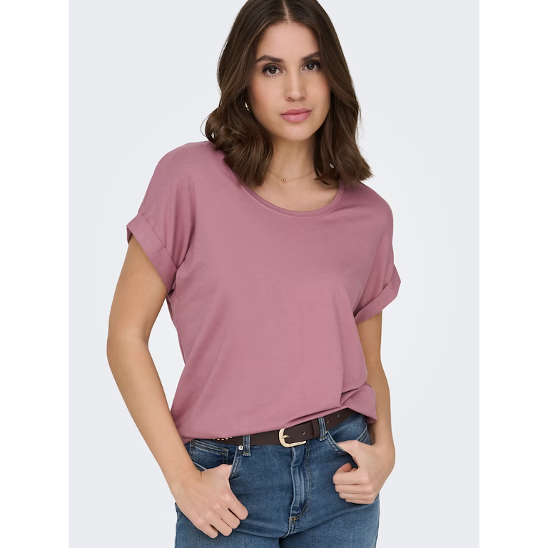 ONLY Roze Ženska Majica ONLMOSTER S/S O-NECK TOP NOOS JRS