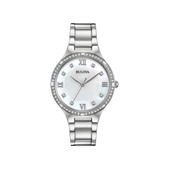 BULOVA 96L262 ženski sat Classic Crystal Swarovski 56 Stainless Steel Mother of Pearl Dial 34mm