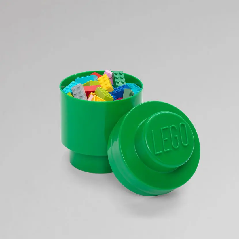 LEGO KUTIJA ZA ODLAGANJE, OKRUGLA (1): TAMNOZELENA