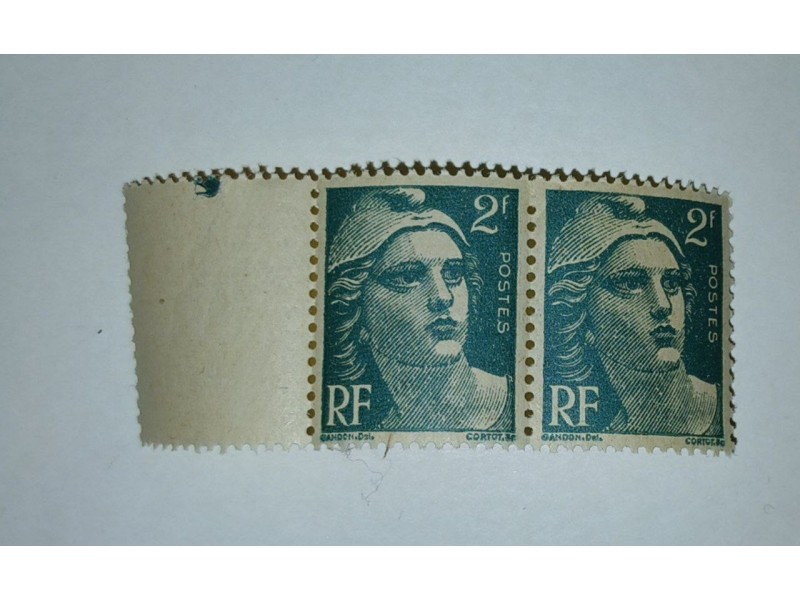Marka stare Francuske MNH ** dvojac rand