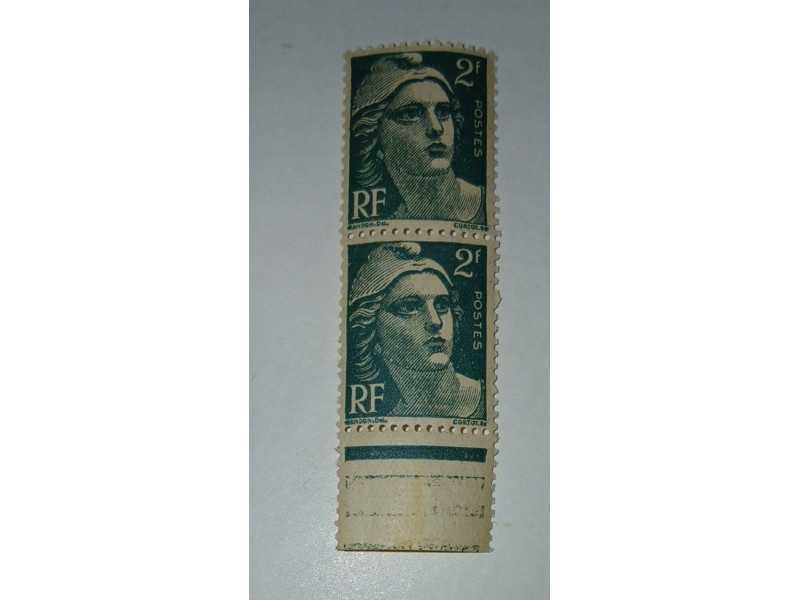 Marka stare Francuske MNH ** dvojac rand