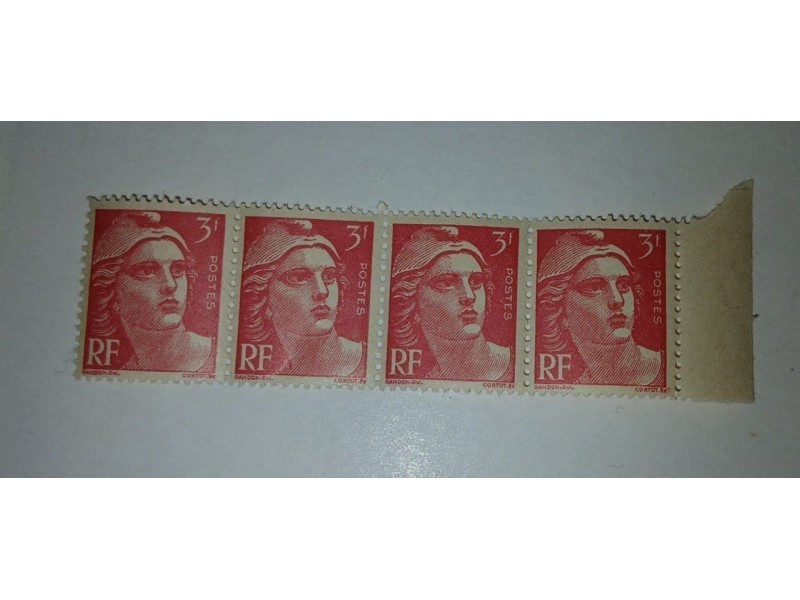 Marka stare Francuske MNH ** četverac rand
