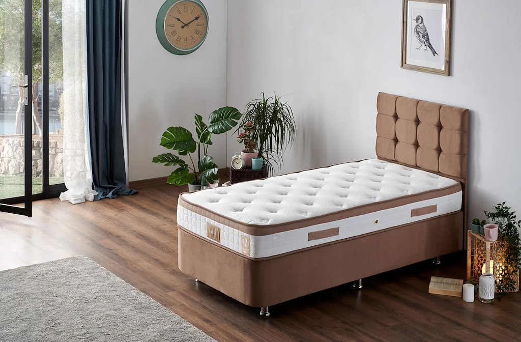Hanah home Krevet Latte 100x38x200cm Crni