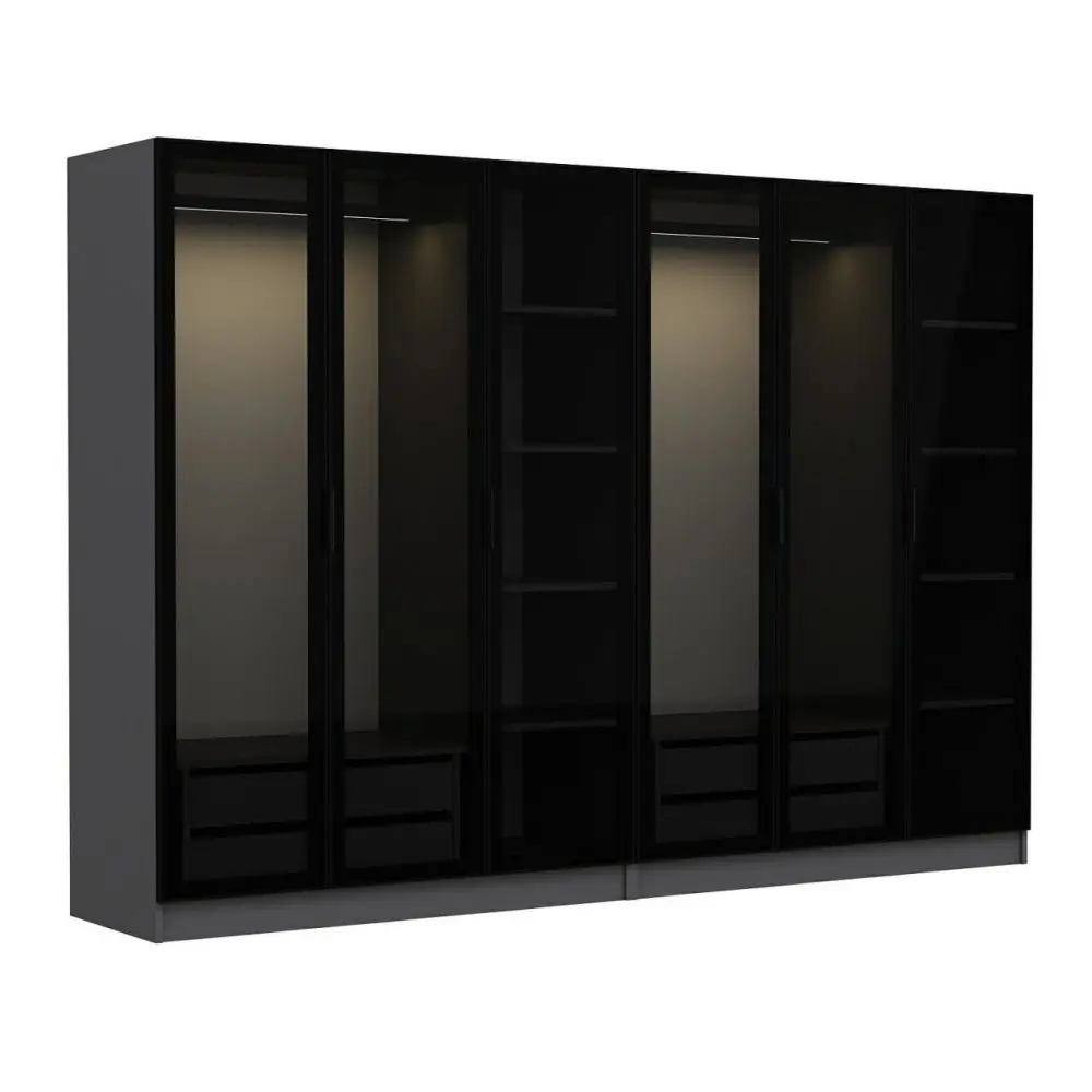 Hanah Home Kale 6093 Garderober, 270x210x52cm, Crni