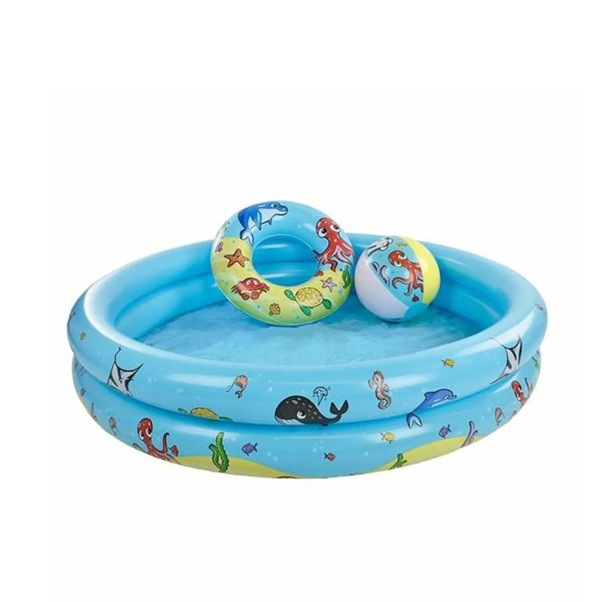 Swim Essentials Set Bazen za decu, lopta za plažu i šlauf za decu, Plavi