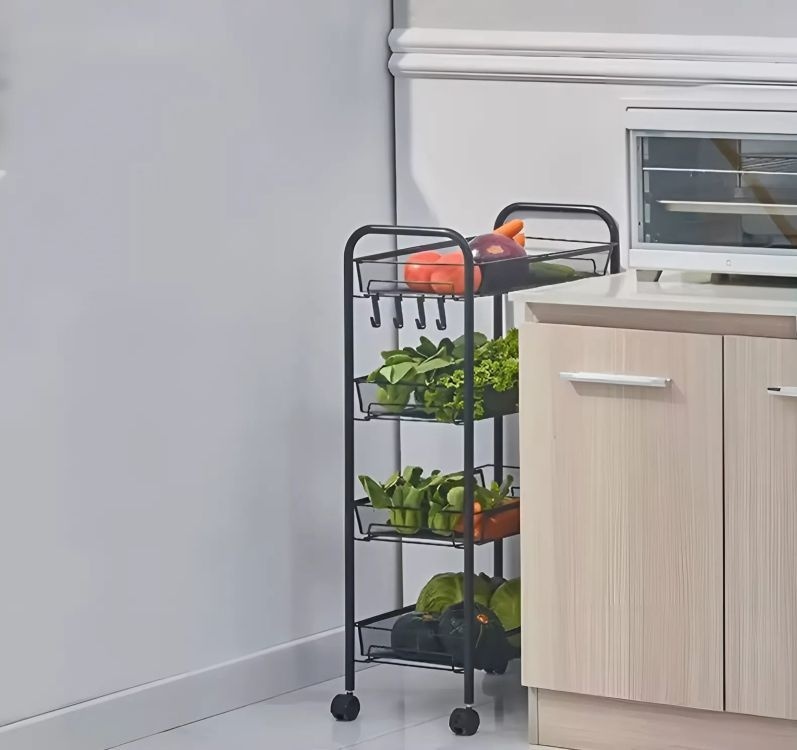 ModernHome Metalna mobilna polica za kupatilo sa 4 nivoa i točkićimaID: EK000673619