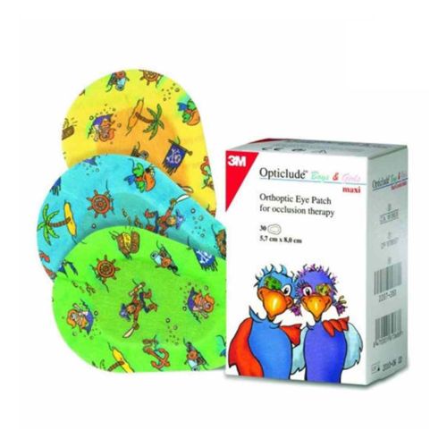 OPTICLUDE JUNIOR MAXI FLASTERI ZA OČI ŠARENI, 30 KOMADA