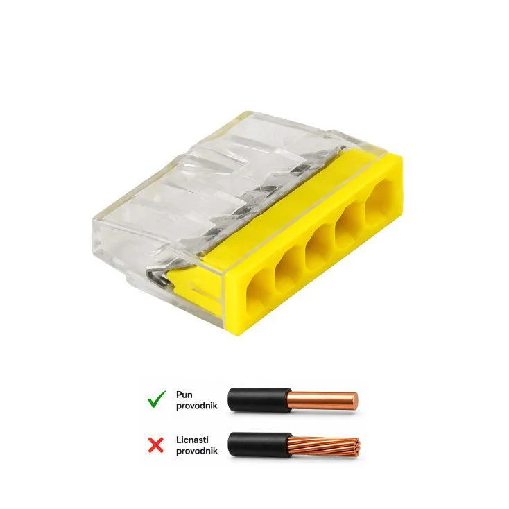 Ubodna klemna 5P, 450V/24A, 0.5-2.5 mm² — pak. 20 kom
