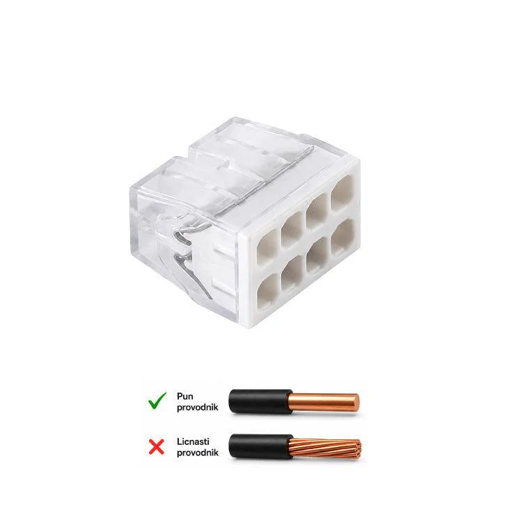 Ubodna klemna 8P, 450V/24A, 0.5-2.5 mm² — pak. 20 kom