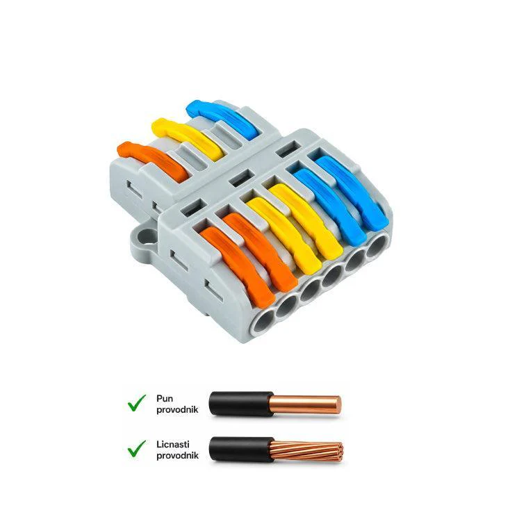 Bezvij. spojnica-klemna, 3P/6P 0.2-4 mm² 450V/32A — pak. 5 kom