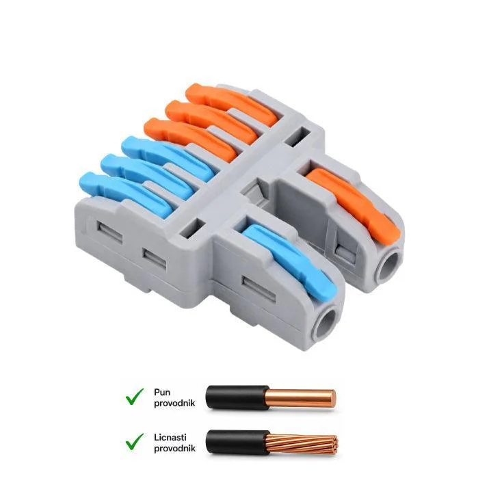 Bezvij. spojnica-klemna, 2P/6P 0.2-4 mm² 450V/32A — pak. 5 kom