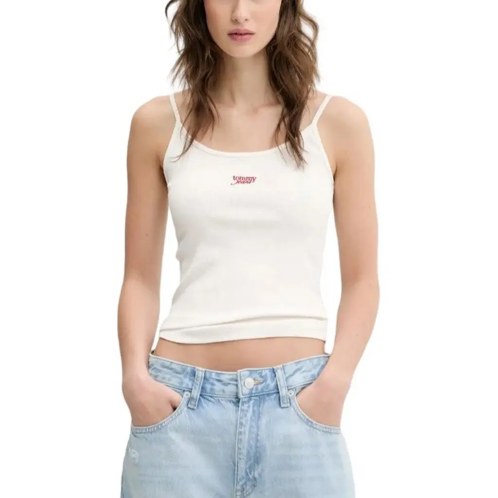 Tommy Jeans Ženska majica na bretele, Bela