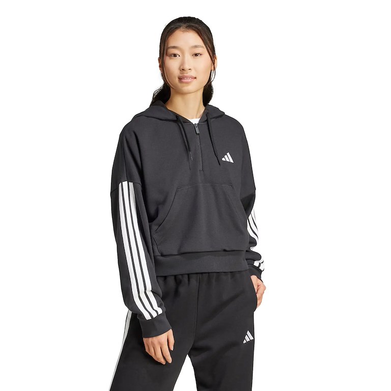 Adidas Ženski duks sa kapuljačom W 3S Ft Qz Hd JN1956, Crni