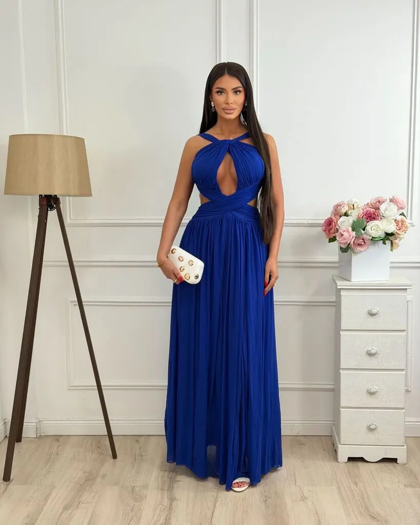 Squareonline Ženska haljina Royal Blue Glam Twist, Plava