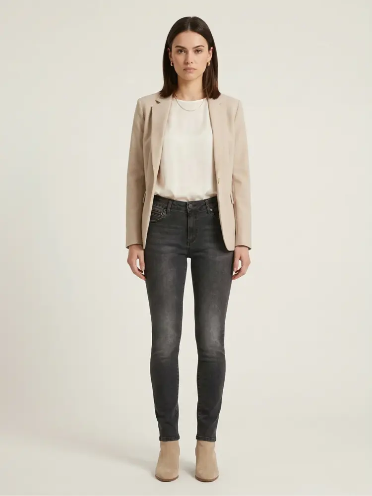 Elit Fashion Ženske farmerke, Slim fit, Crne