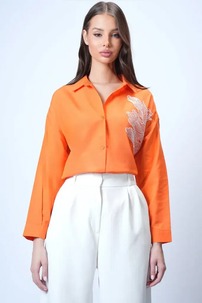 Trend Alacati Stili Ženska košulja dugih rukava Alc-X12651, Regular fit, Narandžasta