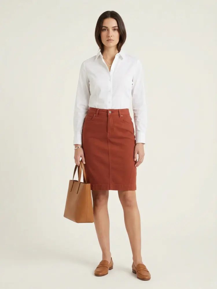 Elit Fashion Ženska suknja, Midi, Narandžasta