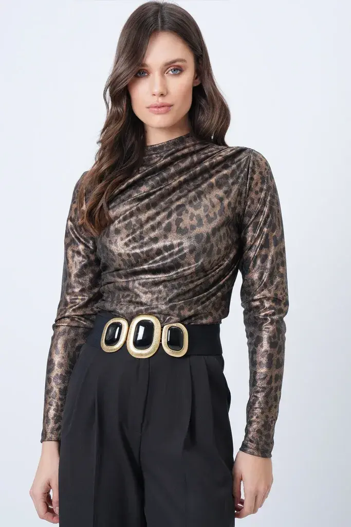 Trend Alacati Stili Ženska bluza dugih rukava ALC-X11257, Rolka, Braon
