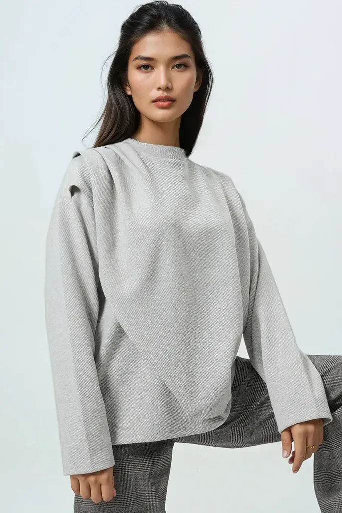 Trend Alacati Stili Ženska bluza Alc-X14710, Svetlosiva