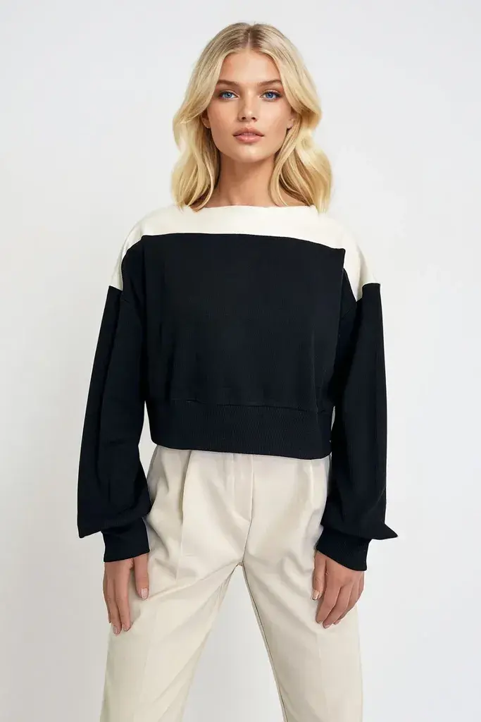 Trend Alacati Stili Ženska bluza dugih rukava Alc-X12970, Crno-bela