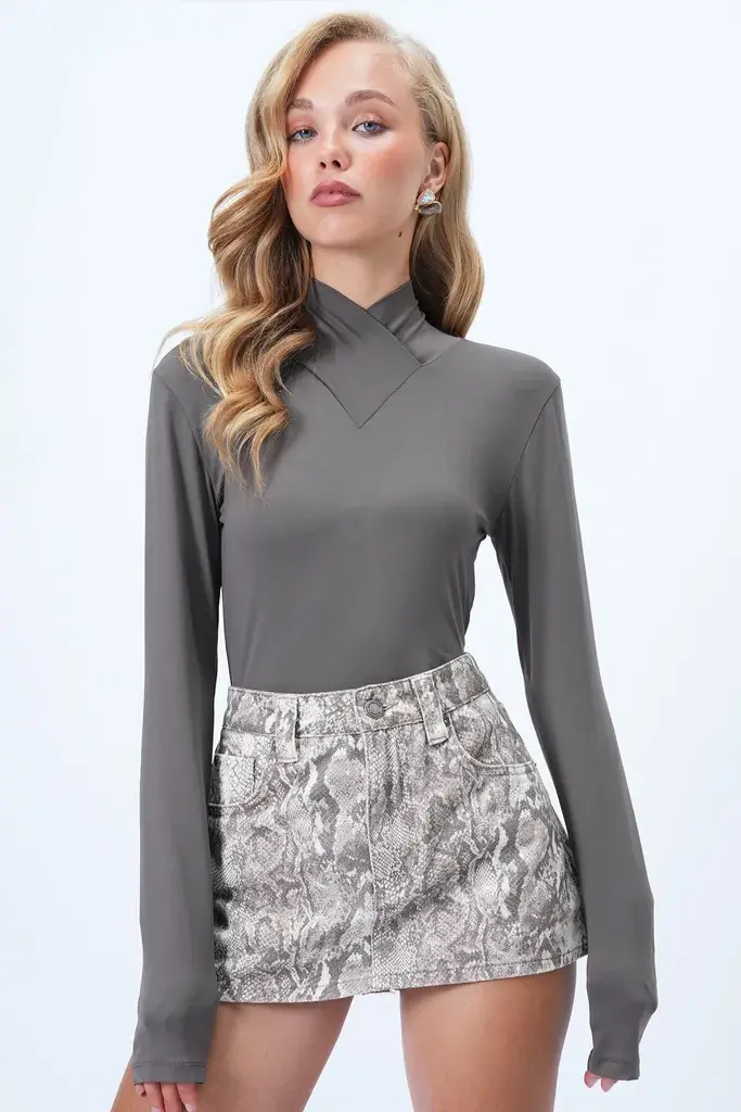 Trend Alacati Stili Ženska bluza Alc-X14397, Siva