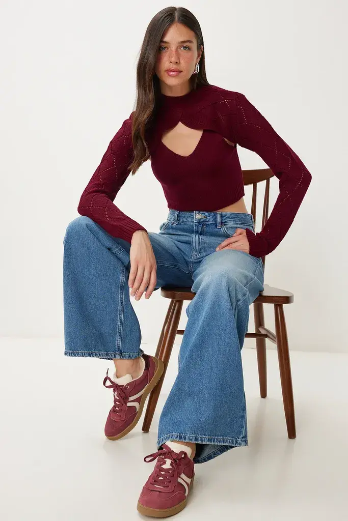 Happiness Istanbul Ženska bluza Mt00153, Bordo