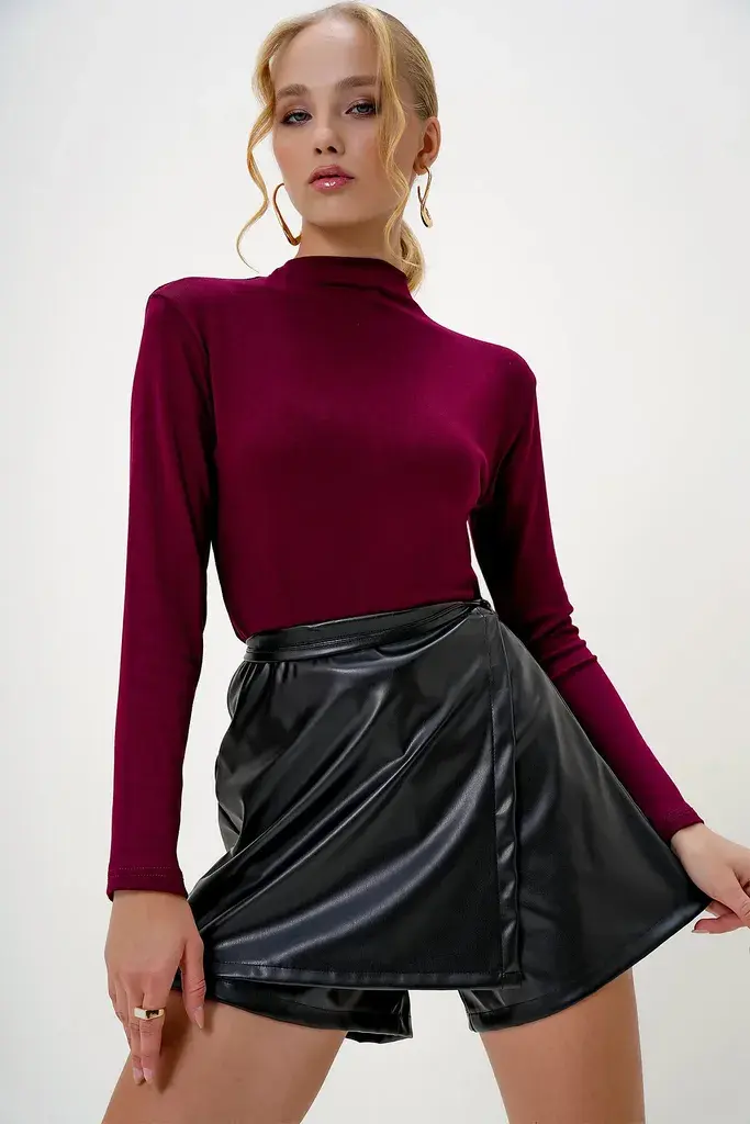 Trend Alacati Stili Ženska bluza dugih rukava Alc-X13037, Bordo