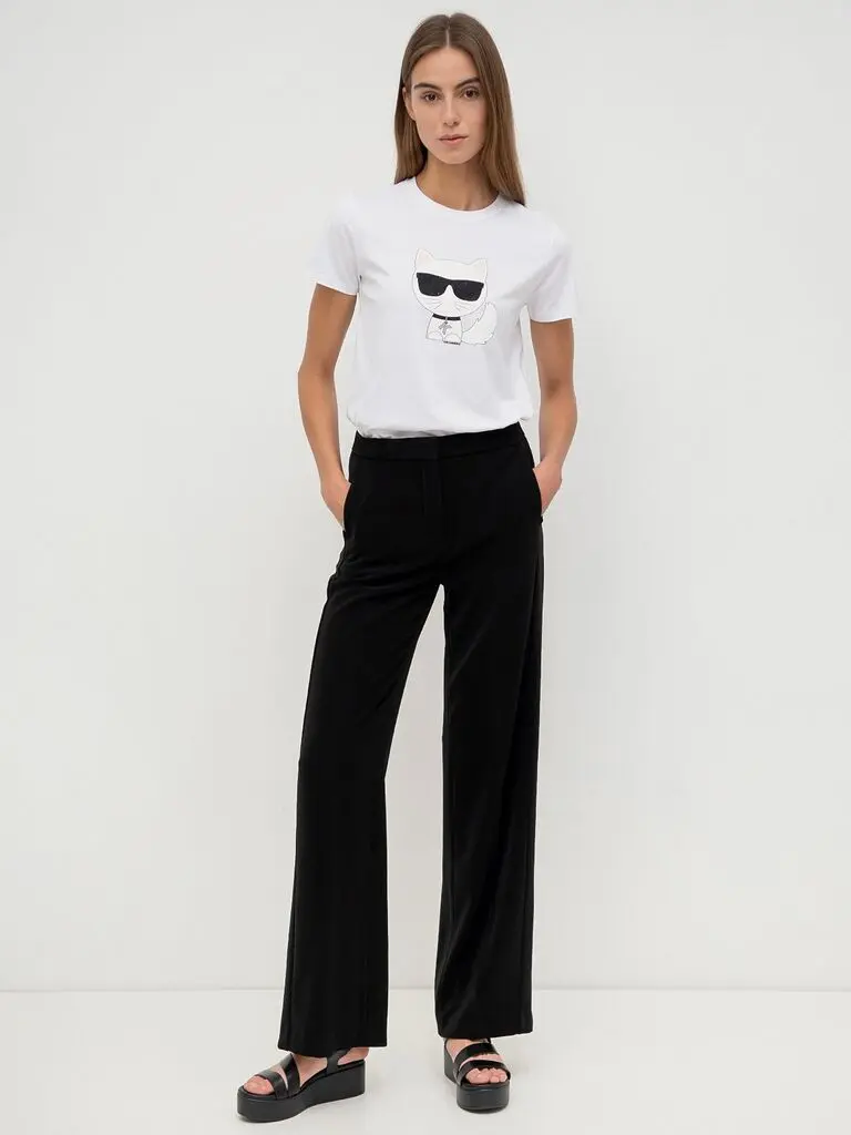 Karl Lagerfeld Ženske pantalone 211W1003-999, Crne