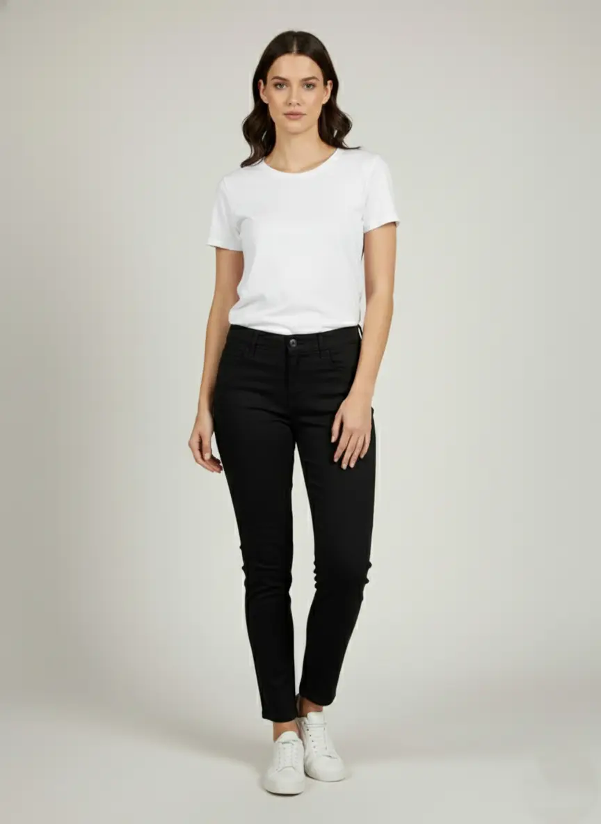Elit Fashion Ženske pantalone 7/8, Crne